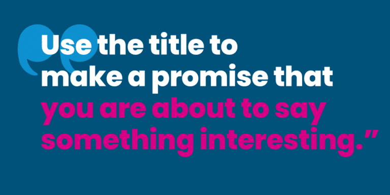 Titling your content in a way that doesn’t telegraph marketing content ...